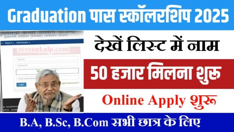Bihar Graduation Pass Scholarship 2025 B A B Sc B Com ₹50 000 सभी